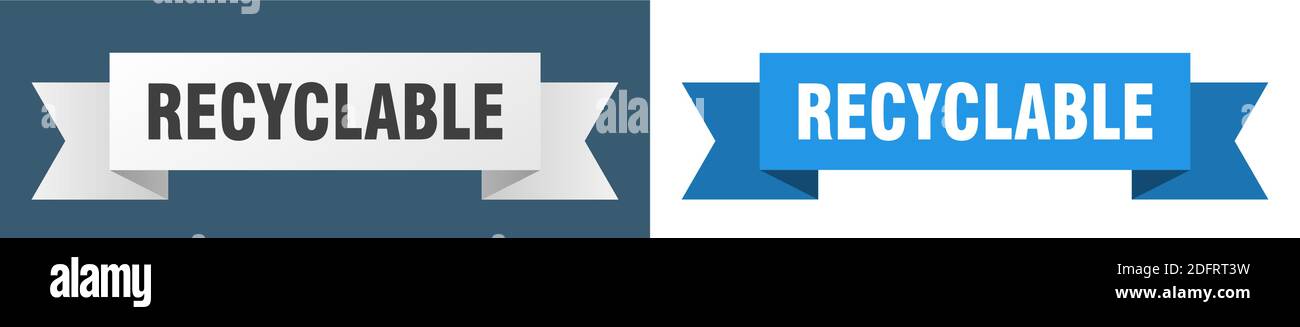 recyclable ribbon. recyclable isolated paper banner. sign Stock Vector ...