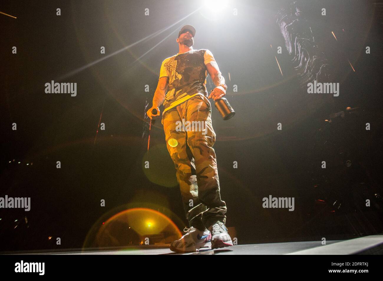 Singer Booba perform at U Arena Paris La Defense in Nanterre, France ...