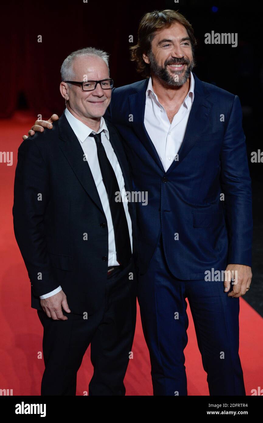 Thierry Fremaux and Javier Bardem attending the opening ceremony of the ...