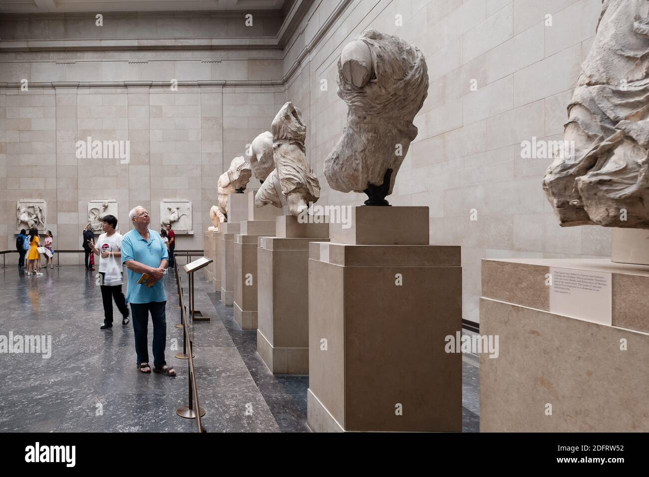 The Elgin Marbles, ancient greek antiquities from the Parthenon in Athens, at the British Museum ...