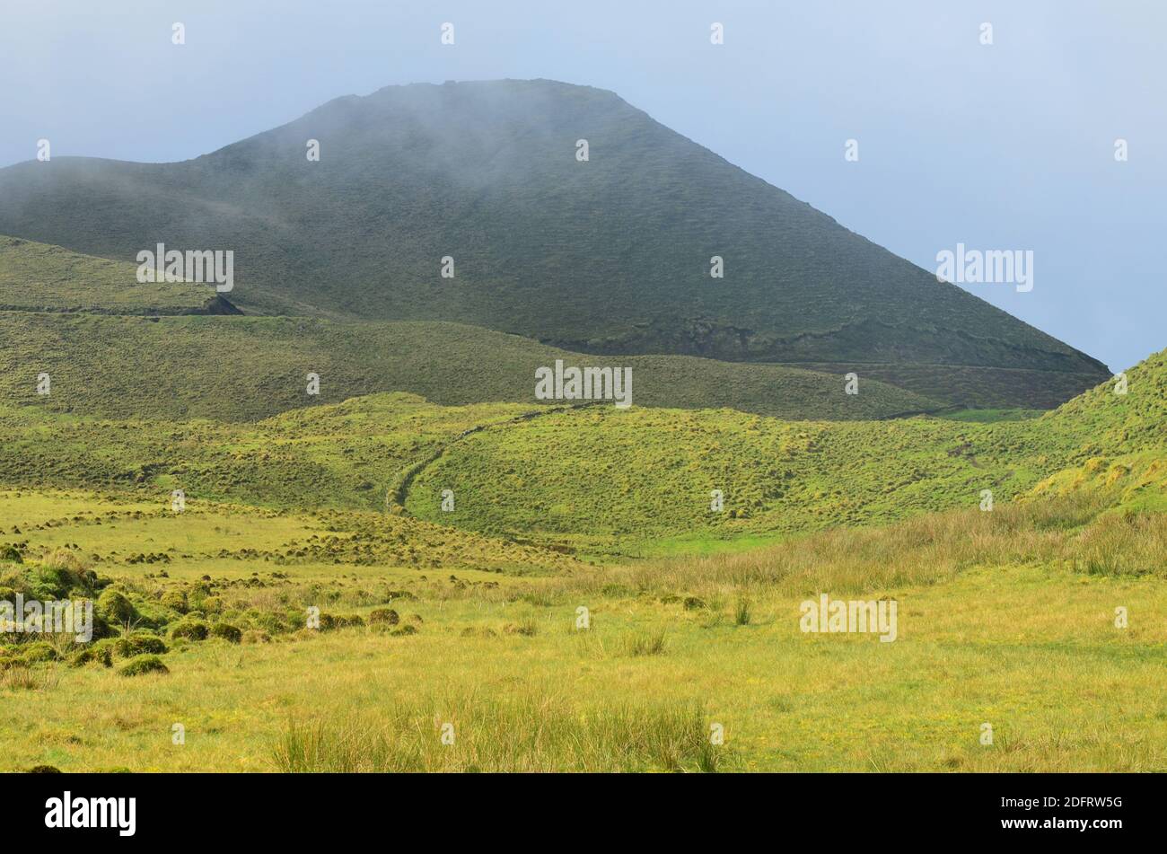 The high volcanic plateau of Pico island, Azores archipelago, Portugal ...