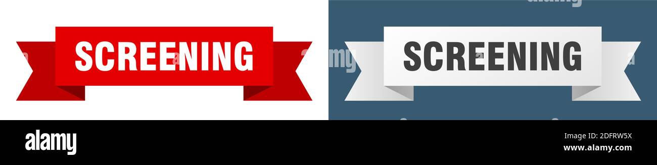 screening ribbon. screening isolated paper banner. sign Stock Vector ...