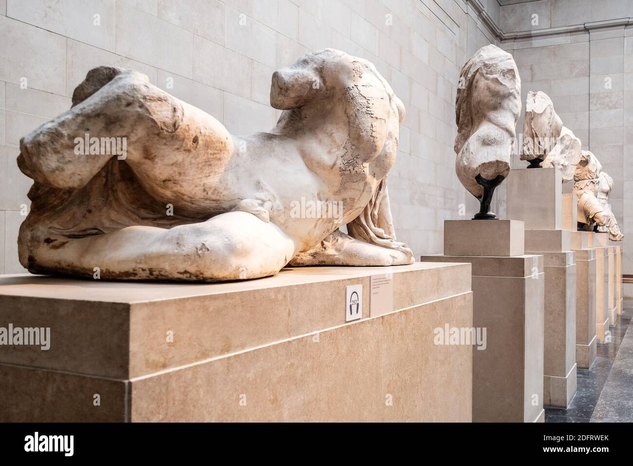 The Elgin Marbles, ancient greek antiquities from the Parthenon in Athens, at the British Museum ...