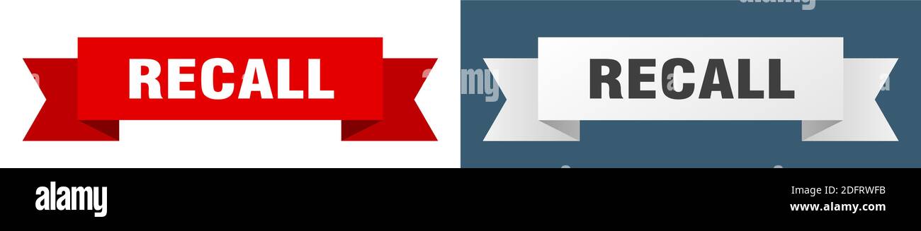 recall ribbon. recall isolated paper banner. sign Stock Vector Image ...