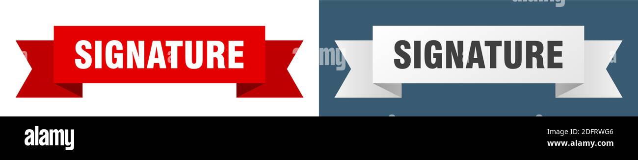 signature ribbon. signature isolated paper banner. sign Stock Vector ...