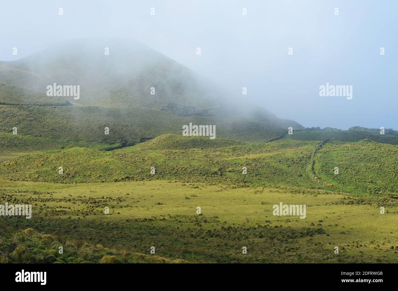 The high volcanic plateau of Pico island, Azores archipelago, Portugal ...