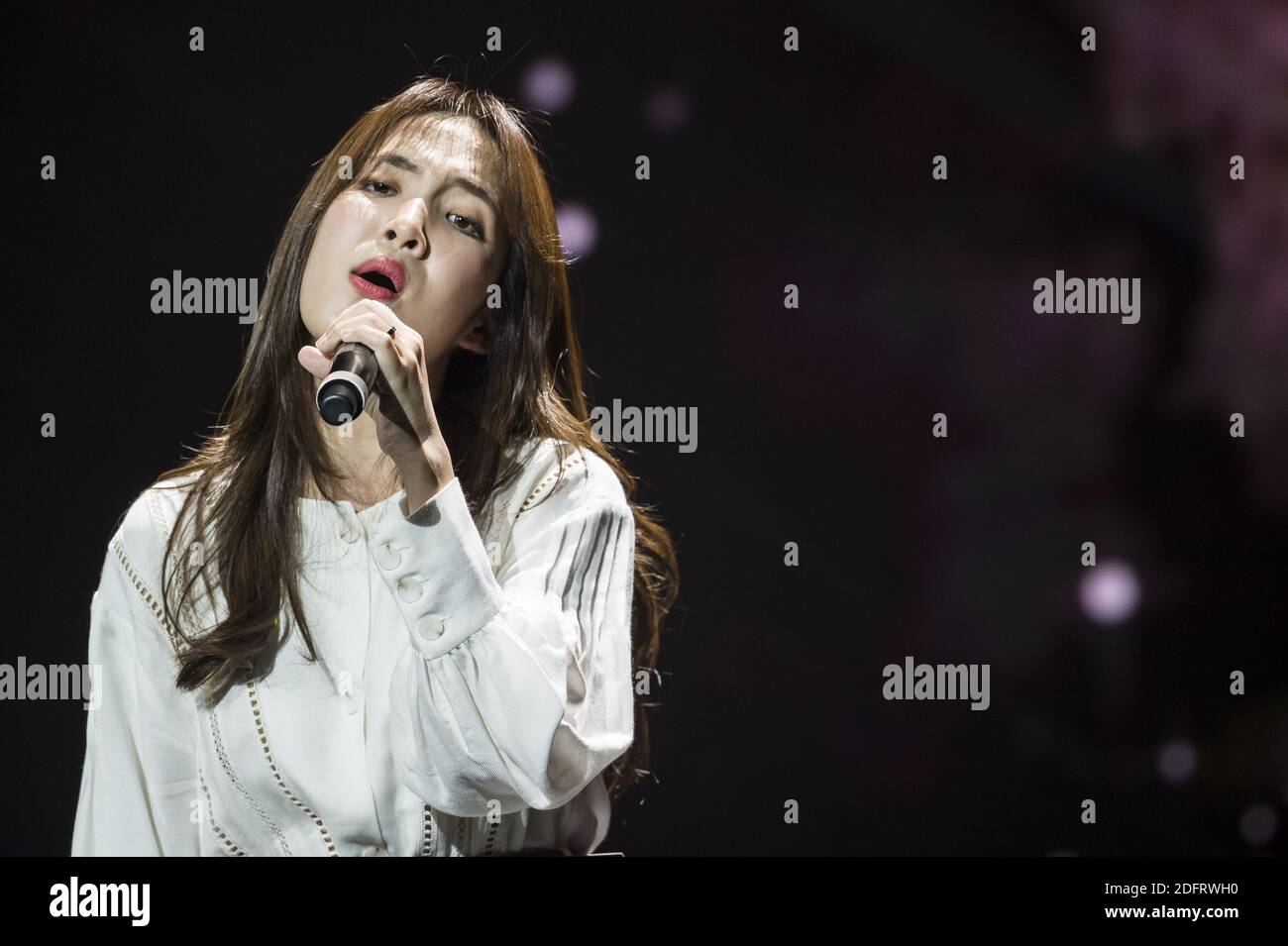 South Korean pop singer Kim Nayoung performs during a Korean cultural ...
