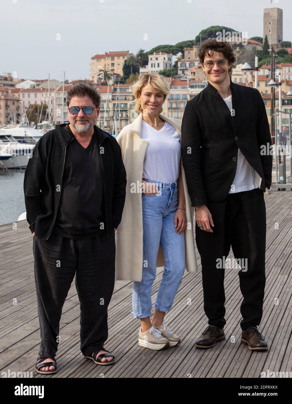 Dmitry Turin, Viktoria Maslova, Maxim Matveev pose at the photocall of ...