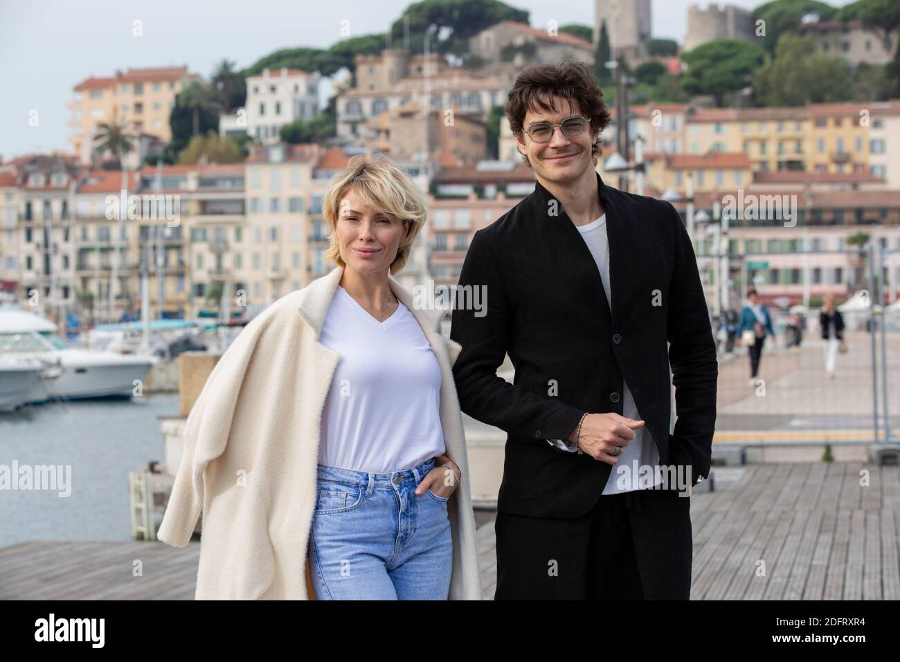 Viktoria Maslova, Maxim Matveev pose at the photocall of 'Trigger ...
