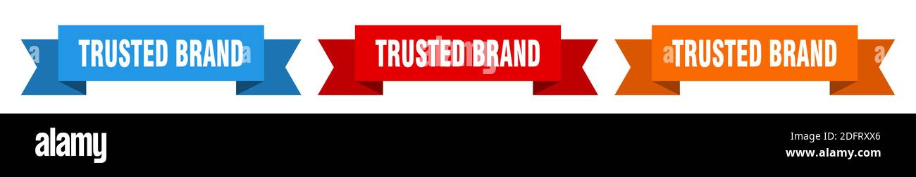 trusted brand ribbon. trusted brand isolated paper banner. sign Stock ...