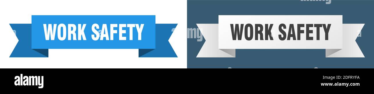 work safety ribbon. work safety isolated paper banner. sign Stock ...