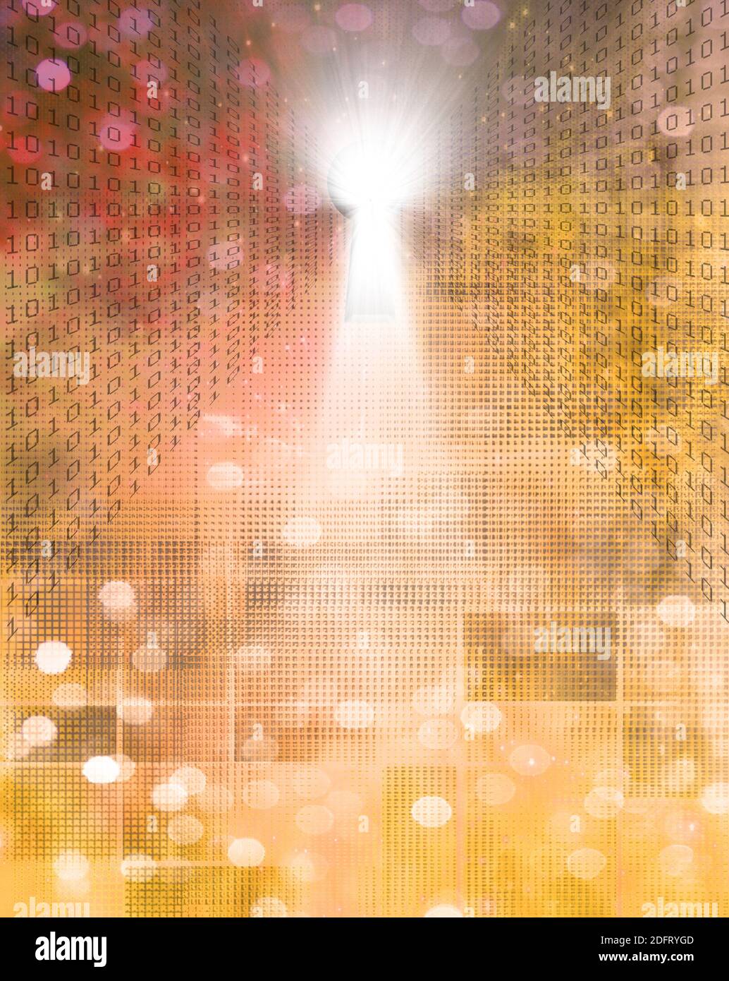 Modern art. Keyhole and binary code on a background Stock Photo - Alamy