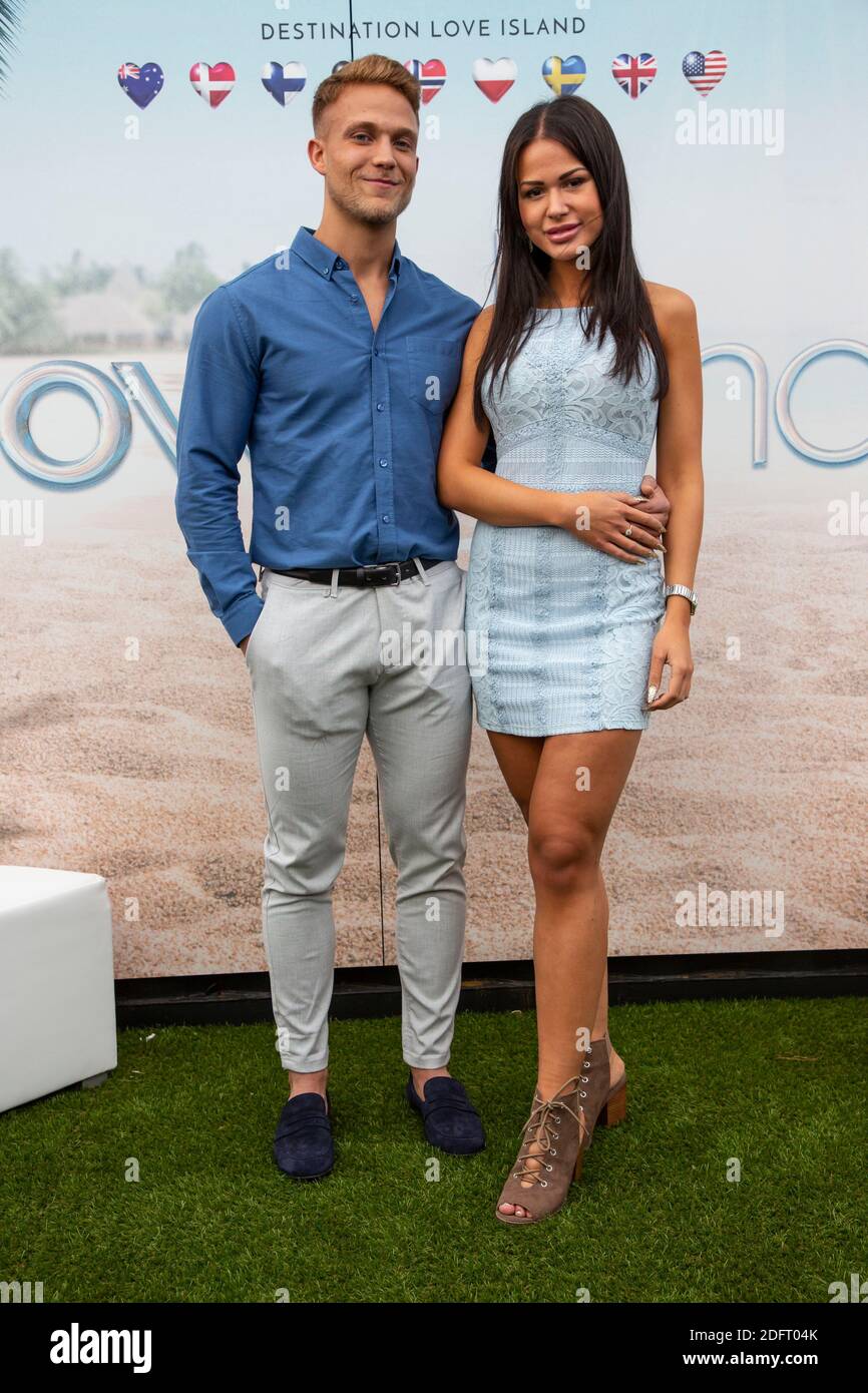 Victoria Eklund and Jacob Olsson from Sweden attend the 'Love Island ...
