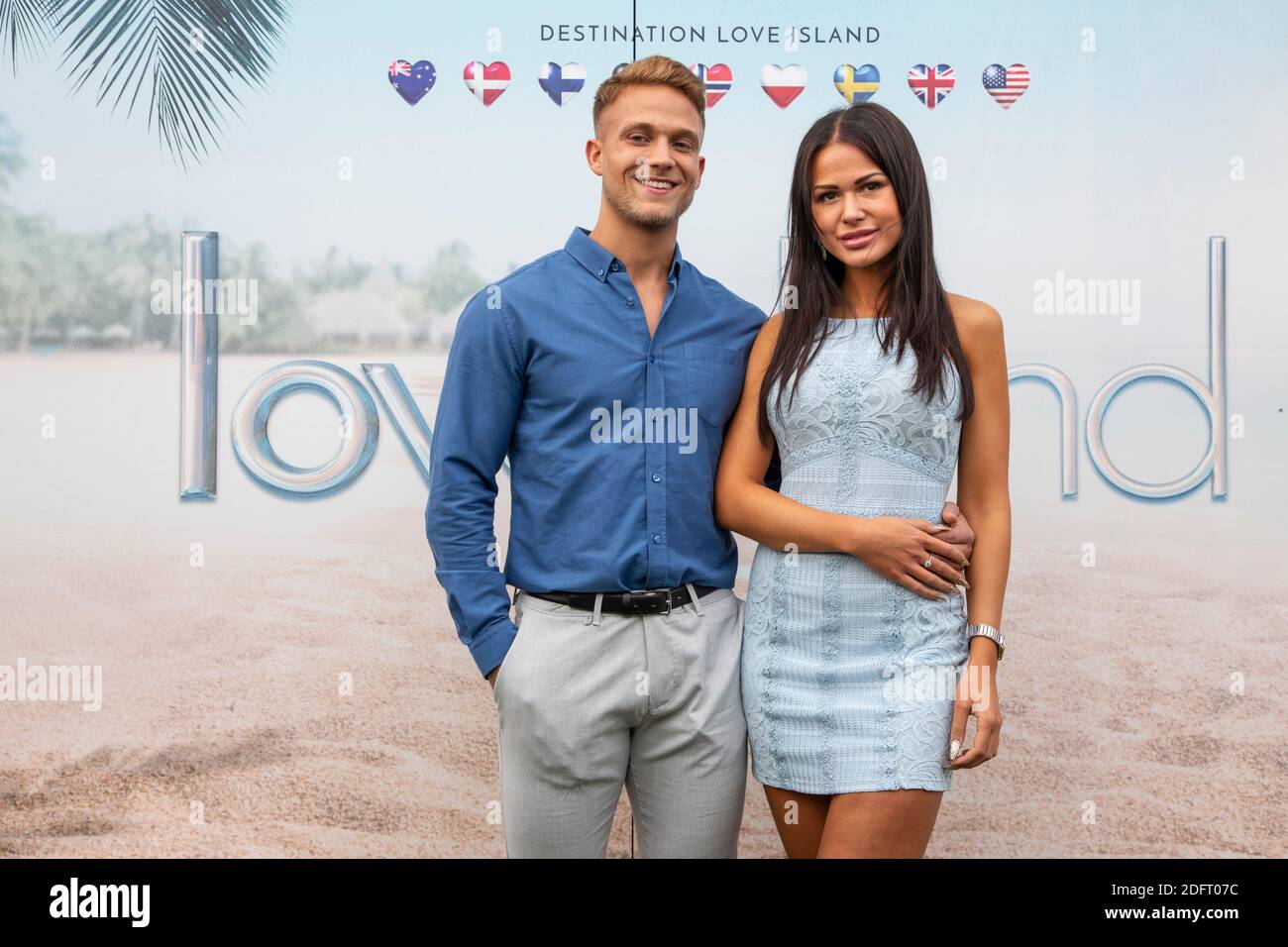 Victoria Eklund and Jacob Olsson from Sweden attend the 'Love Island ...