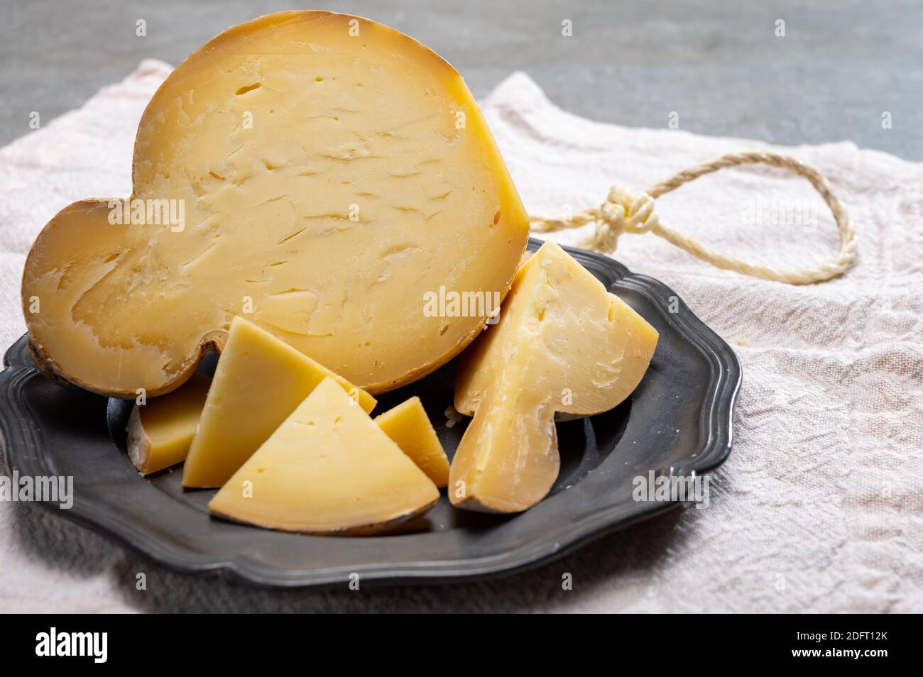 Italian semi hard matured caciocavallo cheese, handmade and aged in ...