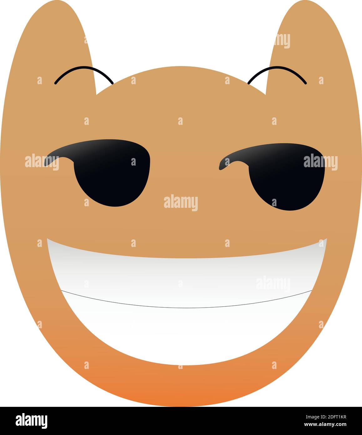 Funny owl face of a set with big eyes. Smirking Kawaii Emoji. Icons ...