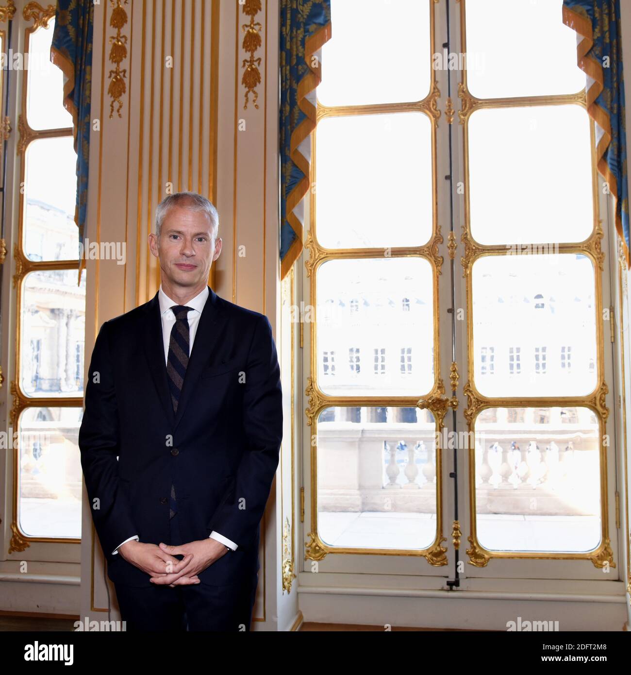 New French minister of Culture Franck Riester during the handover of ...