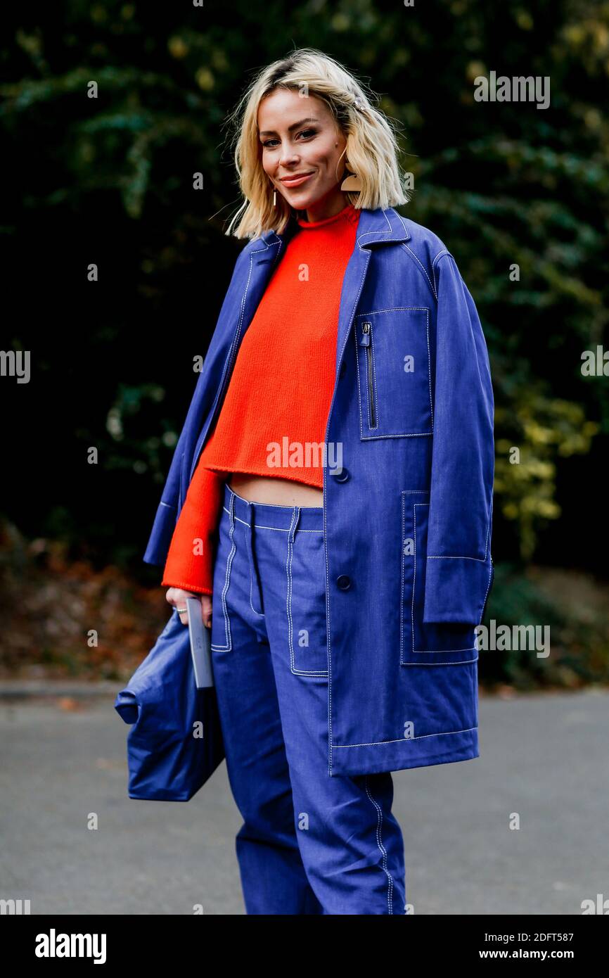 Street style, Mary Lawless Lee arriving at Akris spring summer 2019 ...