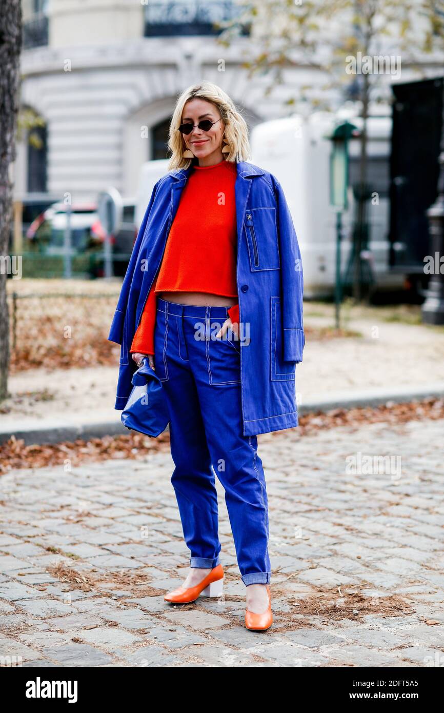 Street style, Mary Lawless Lee arriving at Akris spring summer 2019 ...