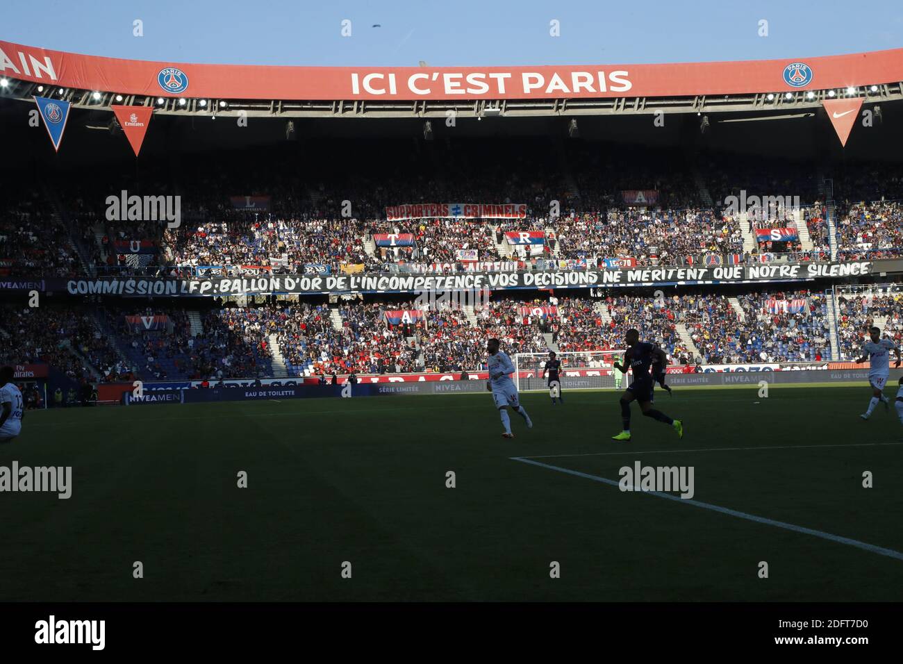 PSG's Ultras fans protesting during the Ligue 1 Paris Saint-Germain ...