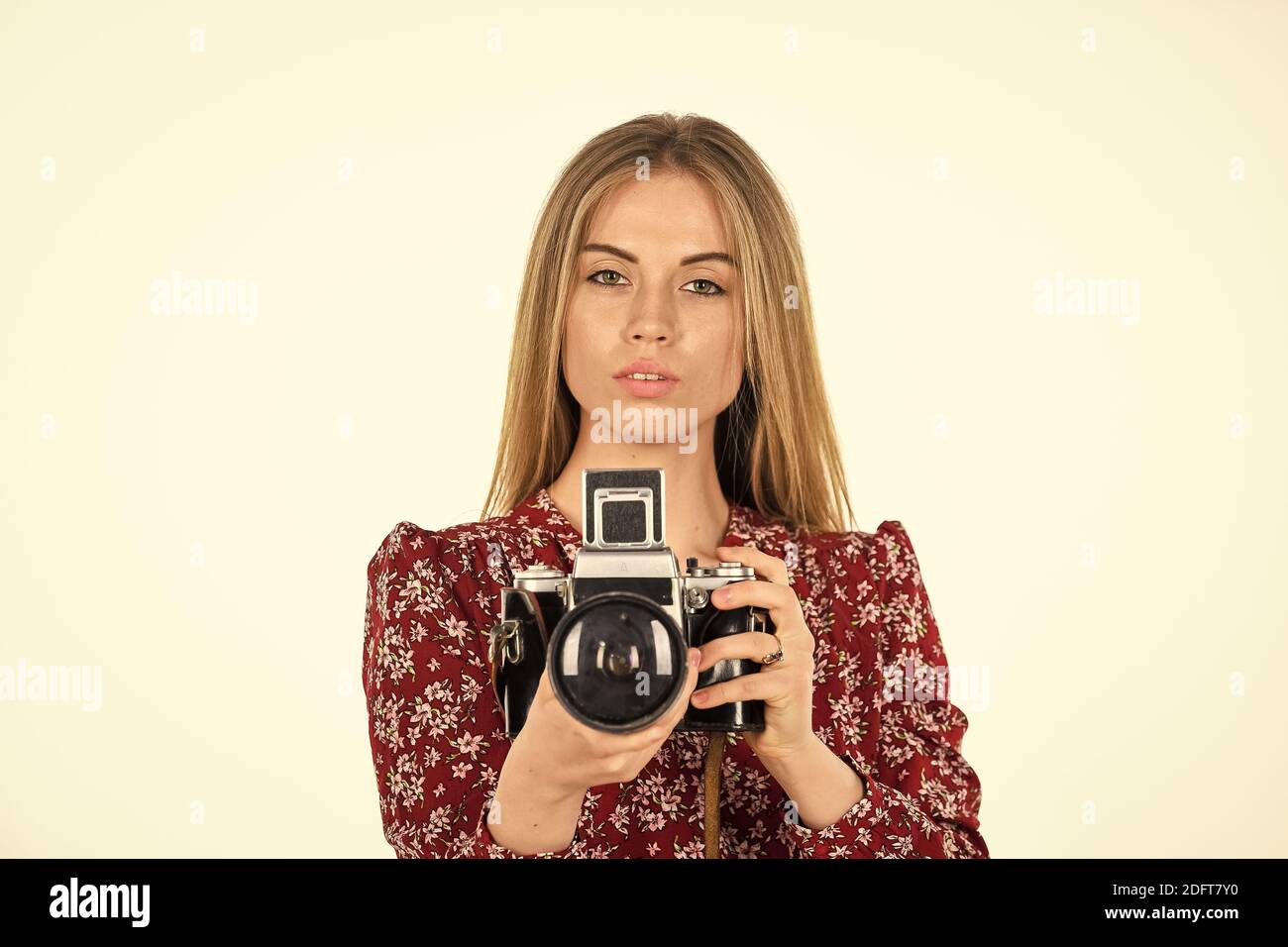 she real professional. professional skilled female photographer. happy ...