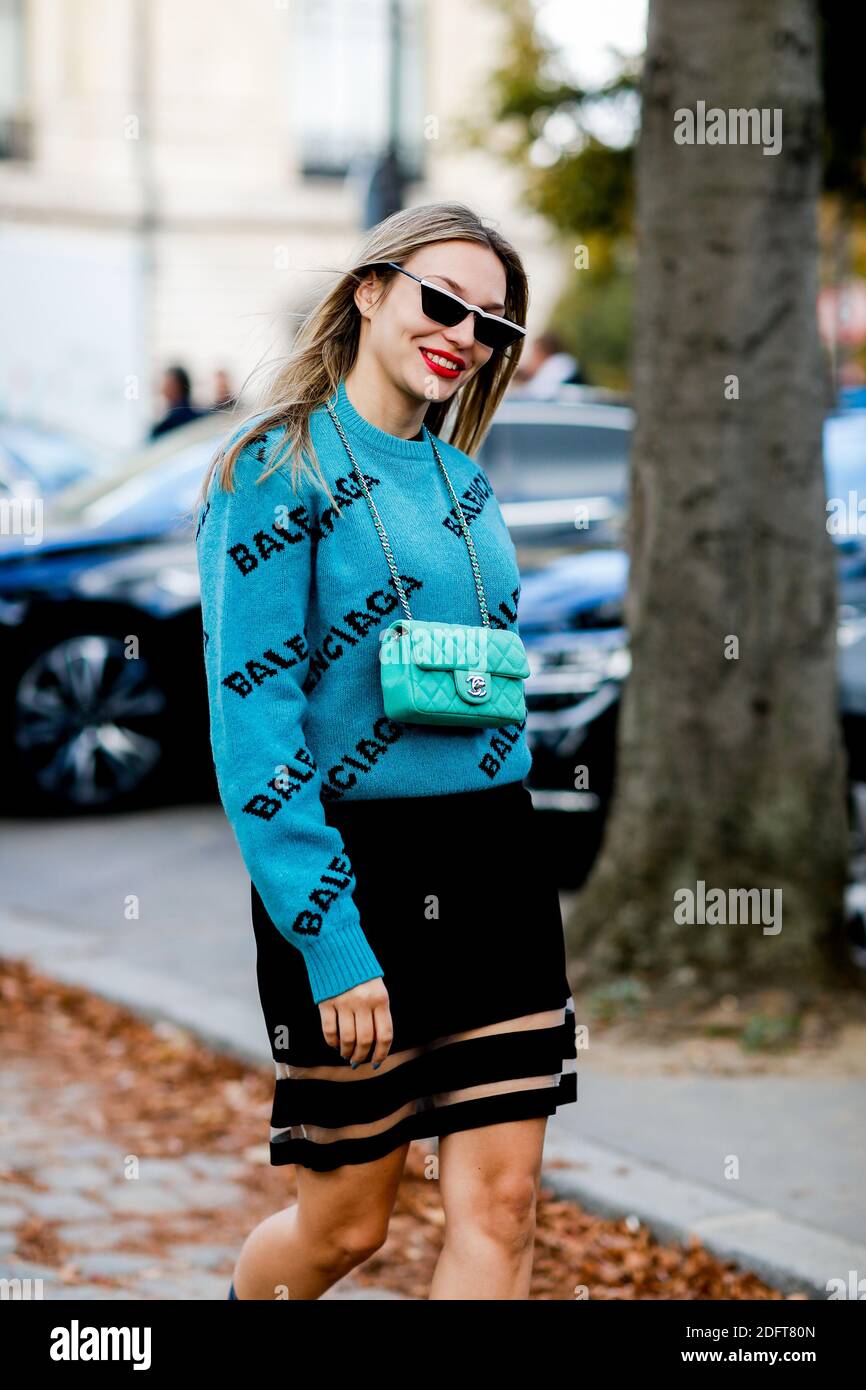 Street style, Sonja Kovac arriving at Leonard spring summer 2019 ready ...
