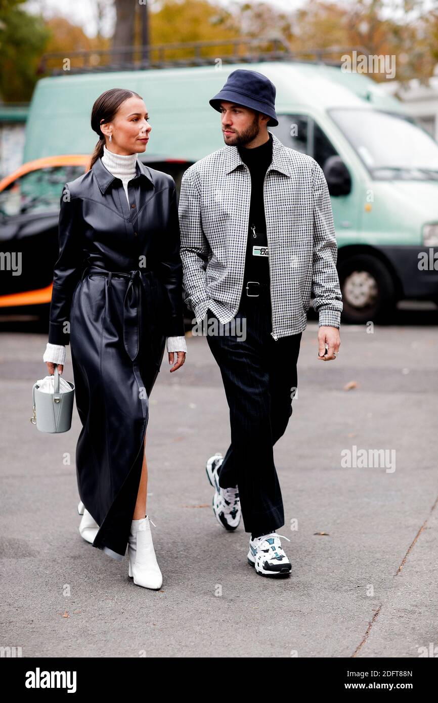 Street style, Alice Barbier and JS Roques arriving at Beautiful People ...