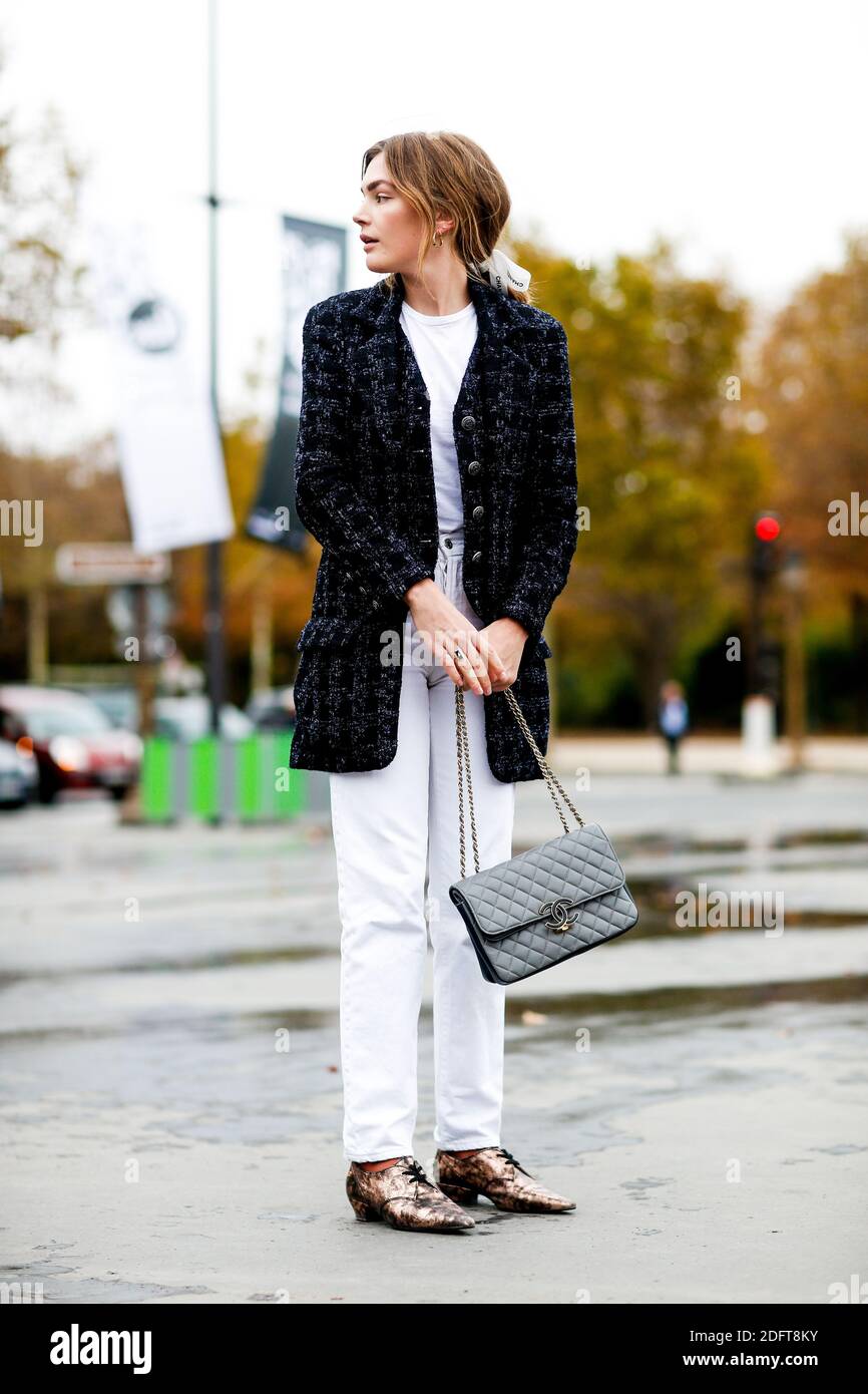 Street style, Madelynn Furlong arriving at Chanel spring summer 2019 ...