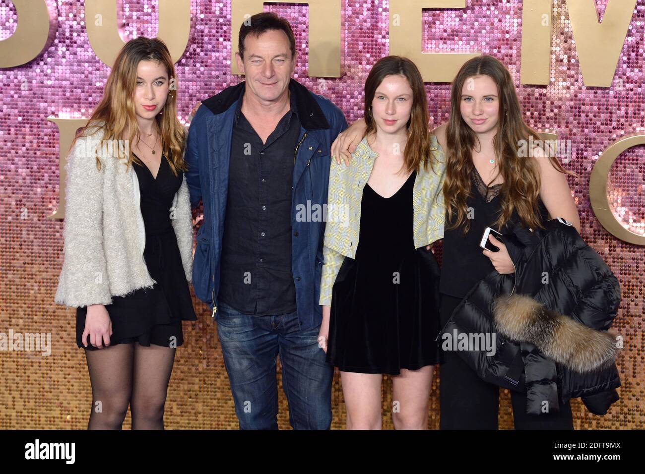 Jason Isaacs with daughters Lily and Ruby and friend attending the ...