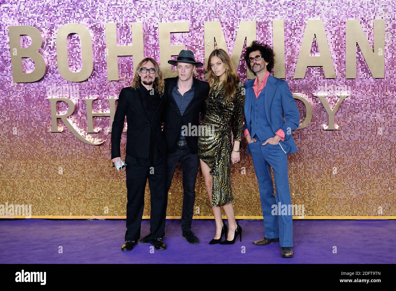Justin Hawkins, Rufus Tiger, guest, Frankie Poullain Taylor of the band ...