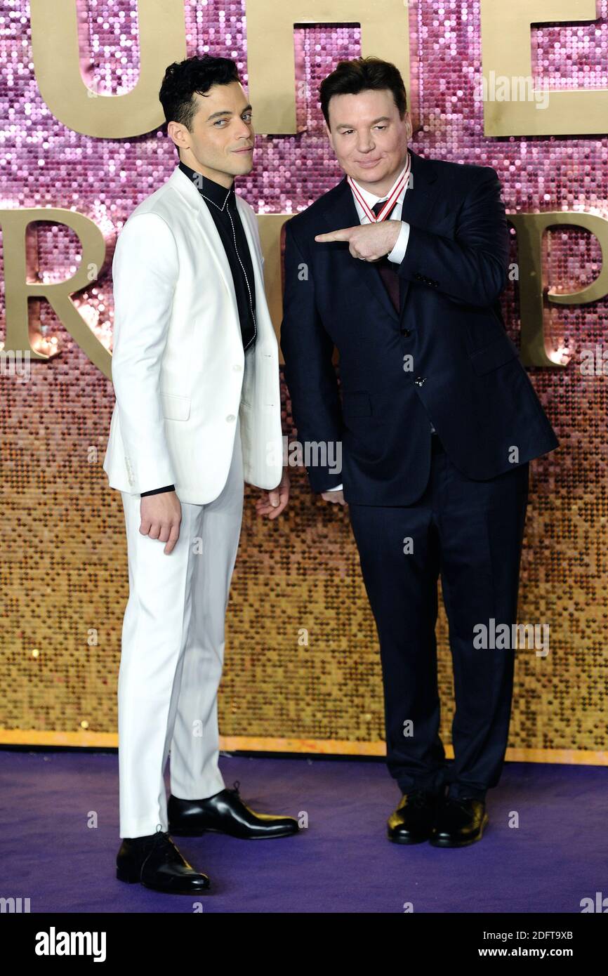 Rami Malek and Mike Myers attending the Bohemian Rhapsody world ...