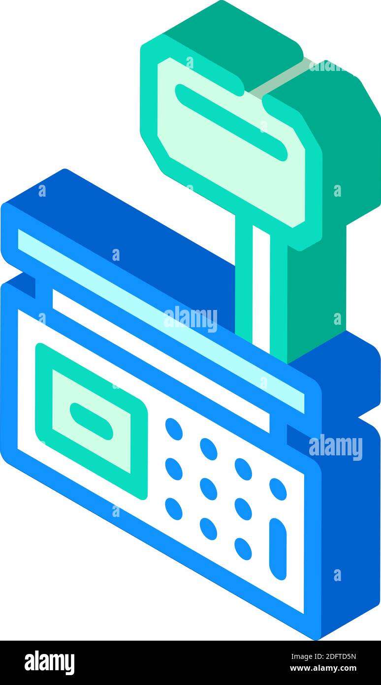 libra scales shop equipment isometric icon vector illustration Stock ...