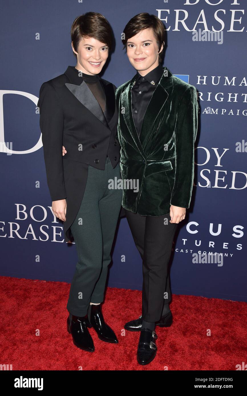 Emily Hinkler and her sister attend the premiere of Focus Features ...