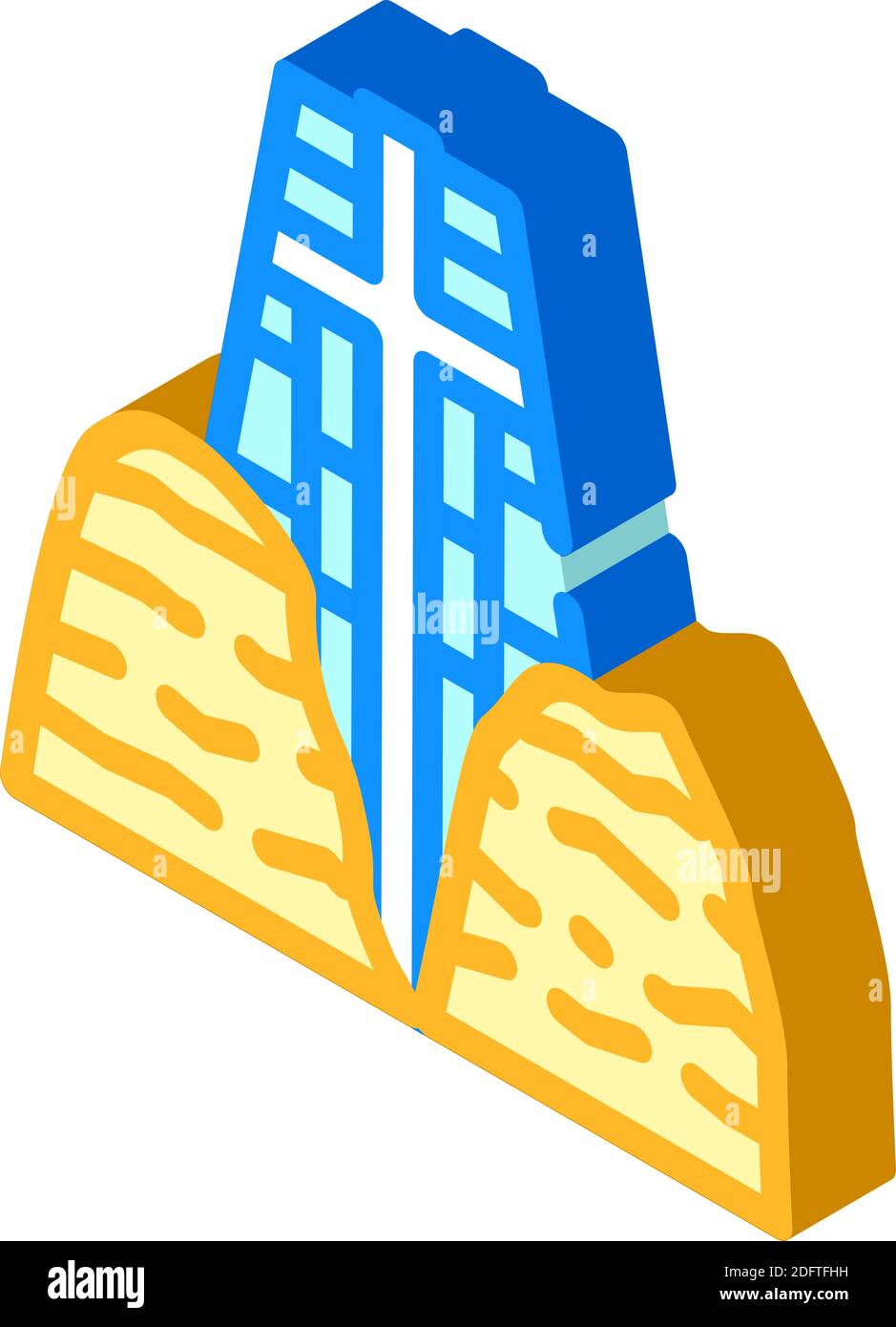 catholic chapel of holy cross isometric icon vector illustration Stock ...