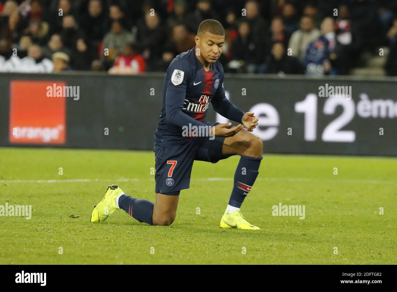 PSG's Kylian Mbappe during the French First League soccer match, PSG vs ...