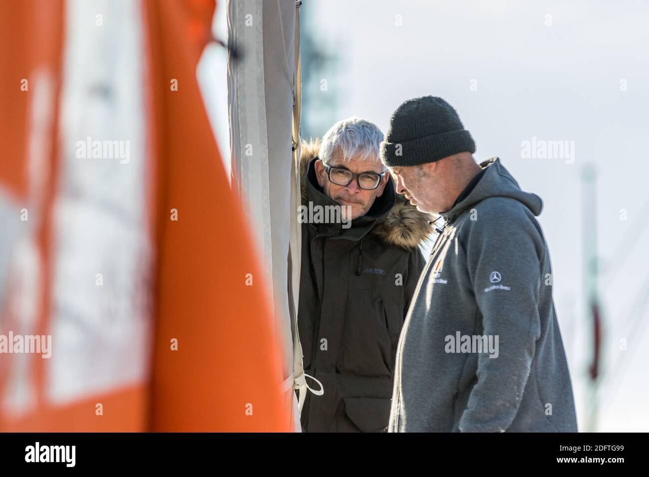 French skipper Vincent Riou onboard his Class Imoca monohull PRB ...