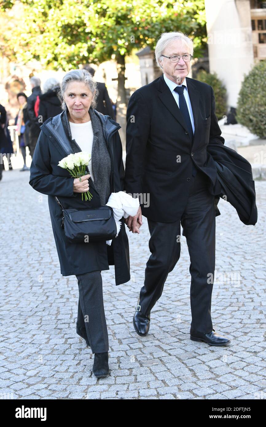 Sophie Garel during the funeral of French Journalist Philippe Gildas at ...