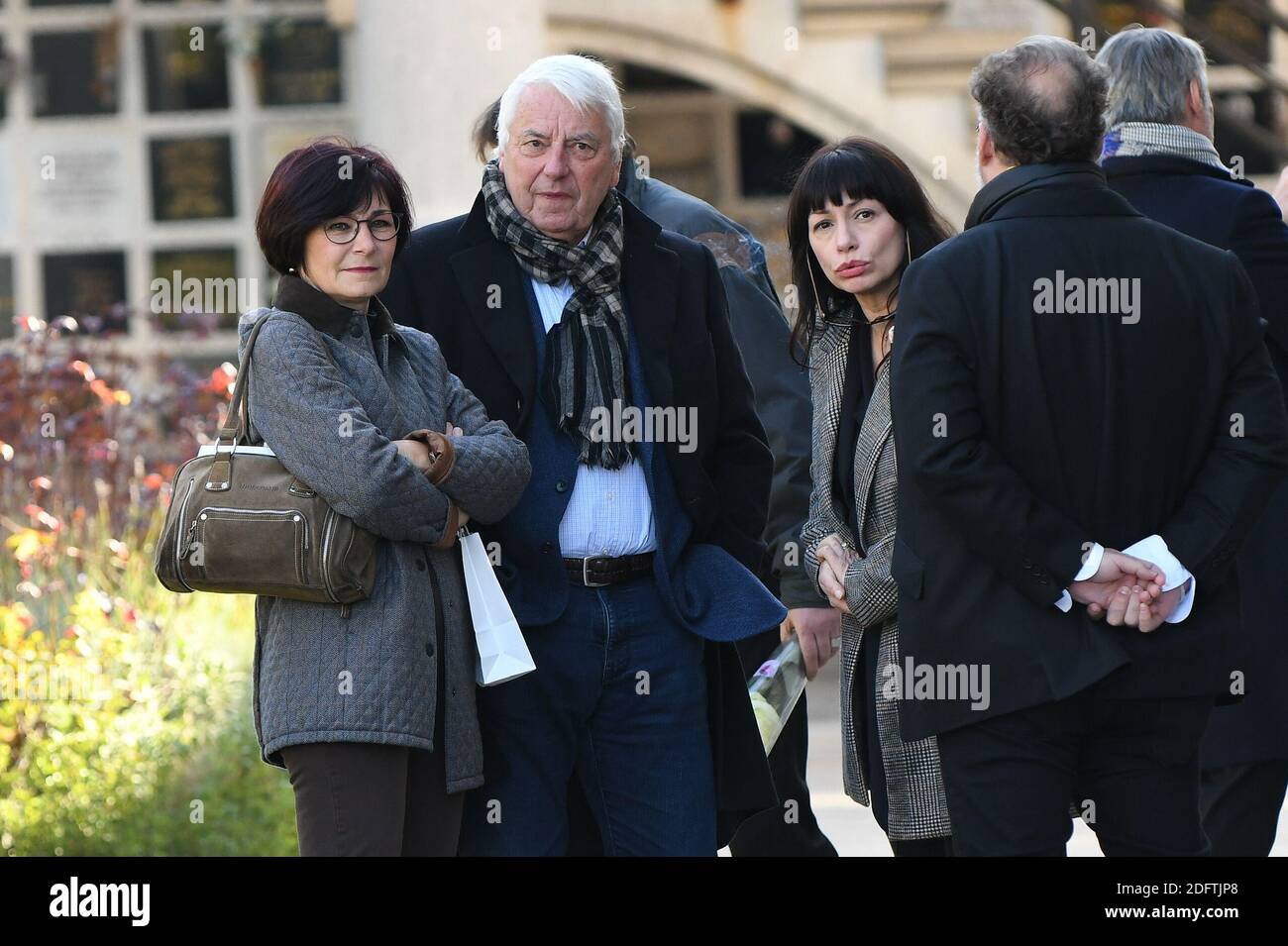 Charles Bietry, Agnes Michaux during the funeral of French Journalist ...