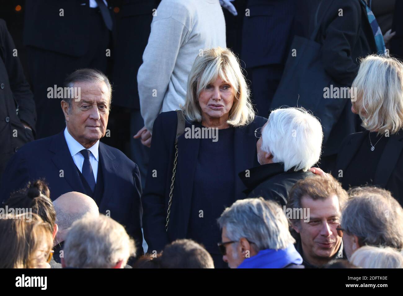 Maryse Gildas during the funeral of French Journalist Philippe Gildas ...