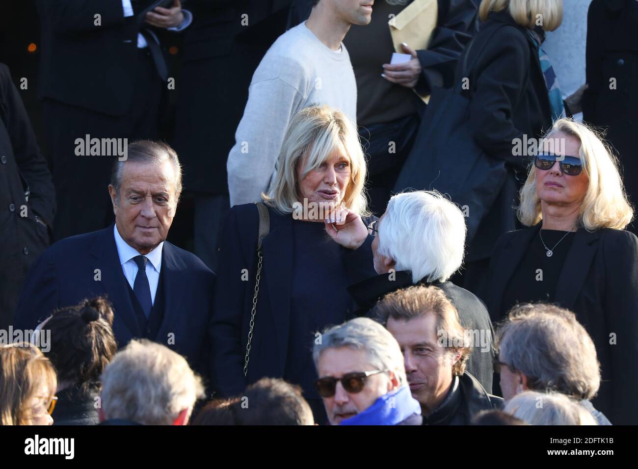 Maryse Gildas during the funeral of French Journalist Philippe Gildas ...
