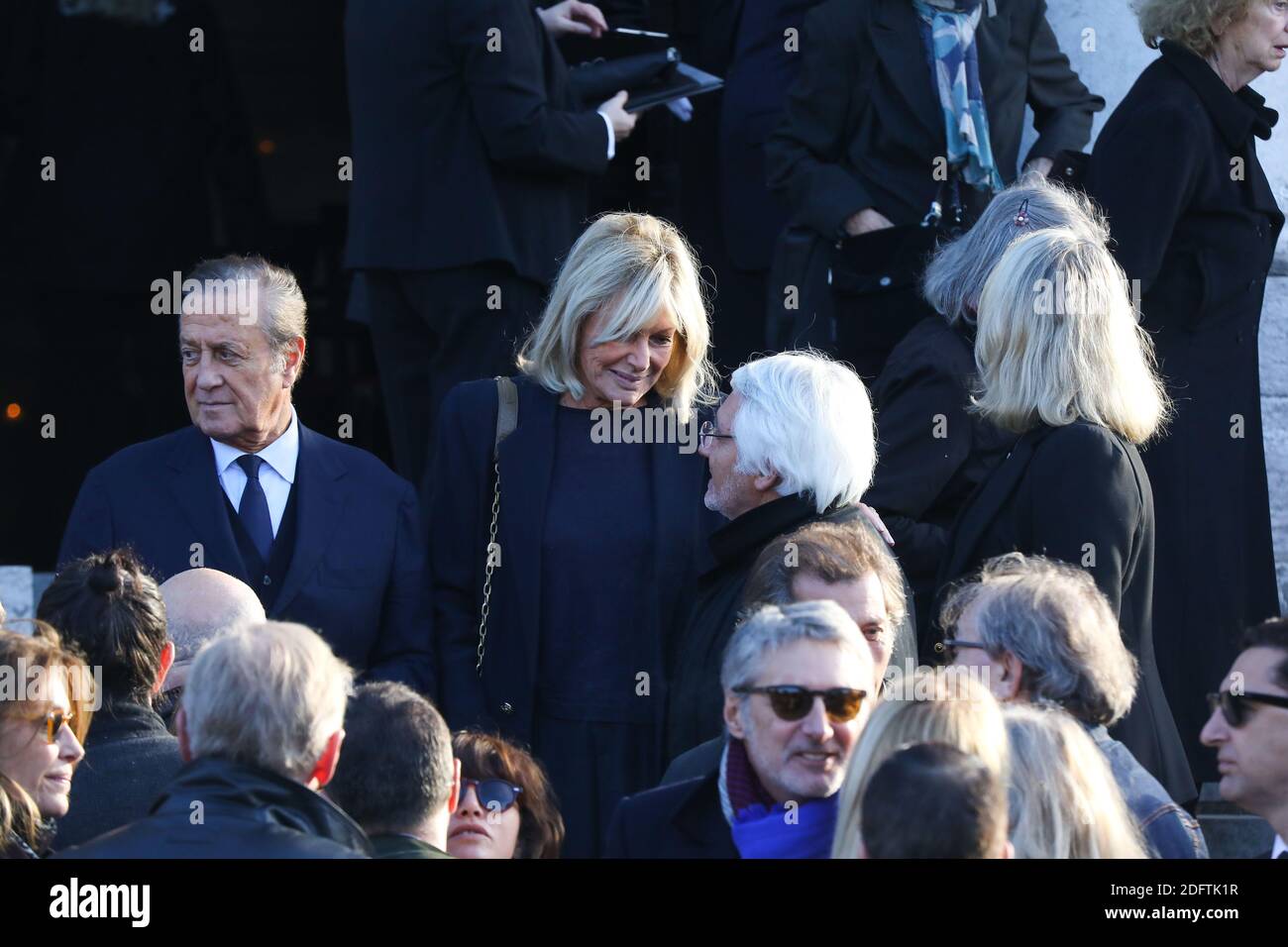 Maryse Gildas during the funeral of French Journalist Philippe Gildas ...