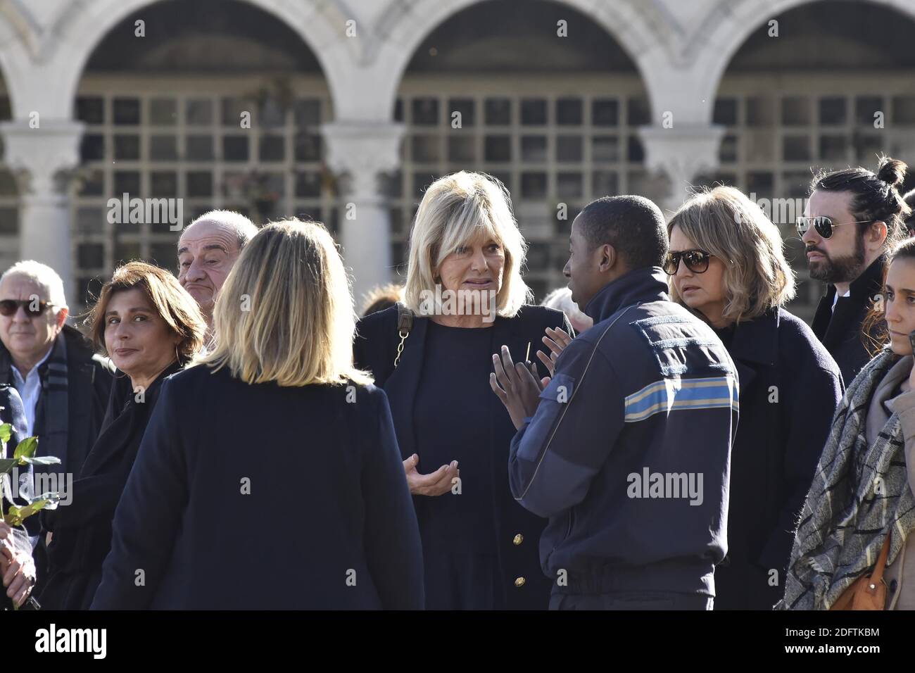 Maryse Gildas during the funeral of French Journalist Philippe Gildas ...