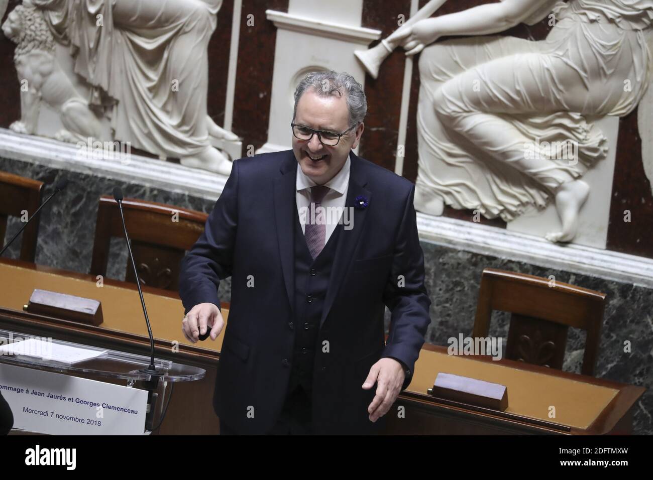 National Assembly President Richard Ferrand installing commemorative ...
