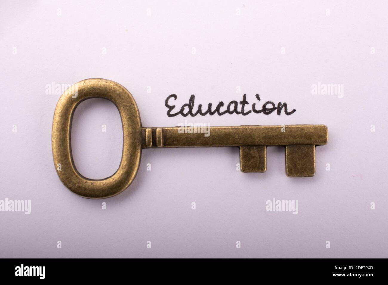 Education wording beside a retro style key as education concpt Stock ...