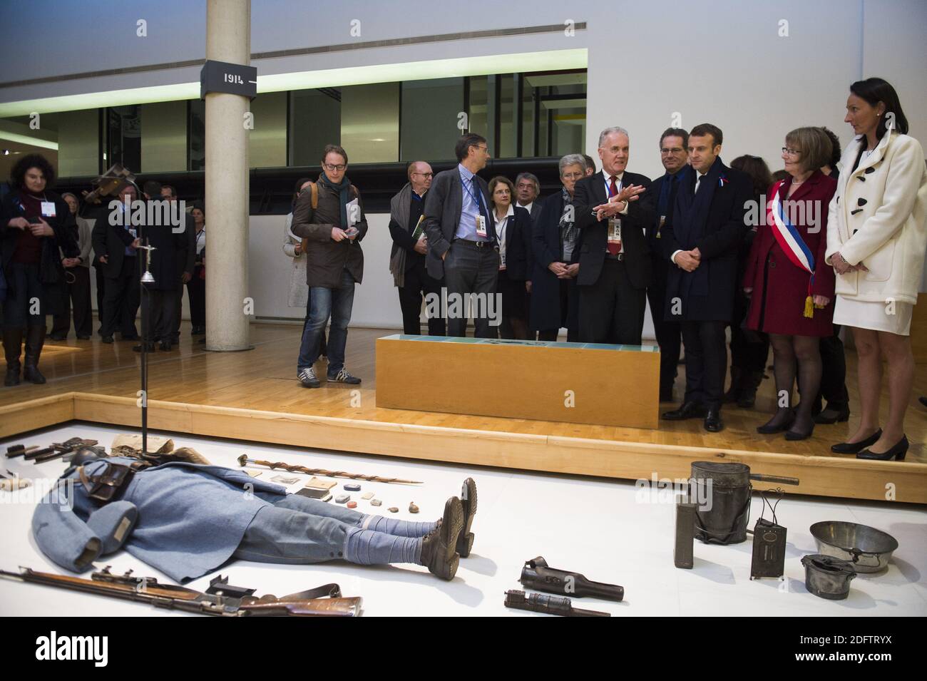 French President Emmanuel Macron visits the "Historial de la Grande ...