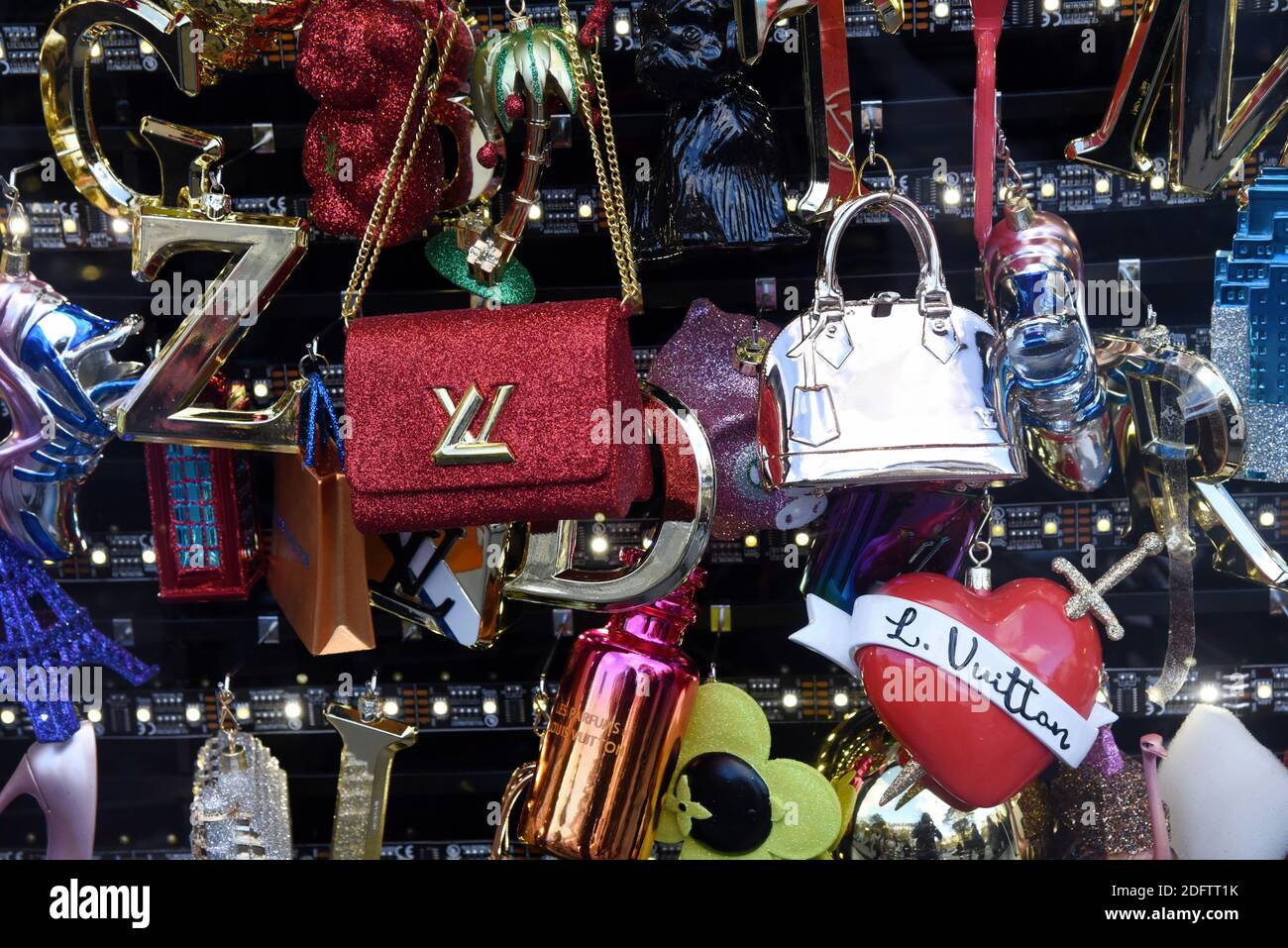 A Christmas tree made of Louis Vuitton items is on display in the ...