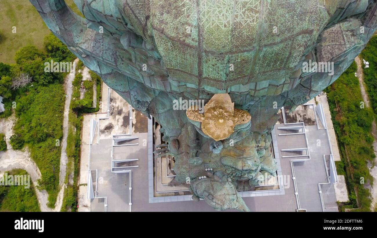 Top down view to statue of god Garuda. Aerial view statue hindu god garuda wisnu kencana Statue ...