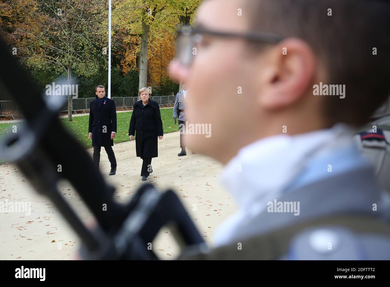 French President Emmanuel Macron and German Chancellor Angela Merkel ...