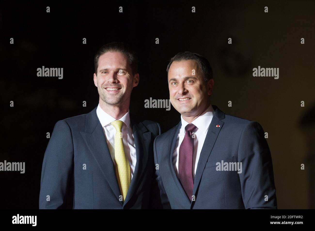 Luxembourg's Prime Minister Xavier Bettel (L) and his husband Gauthier ...