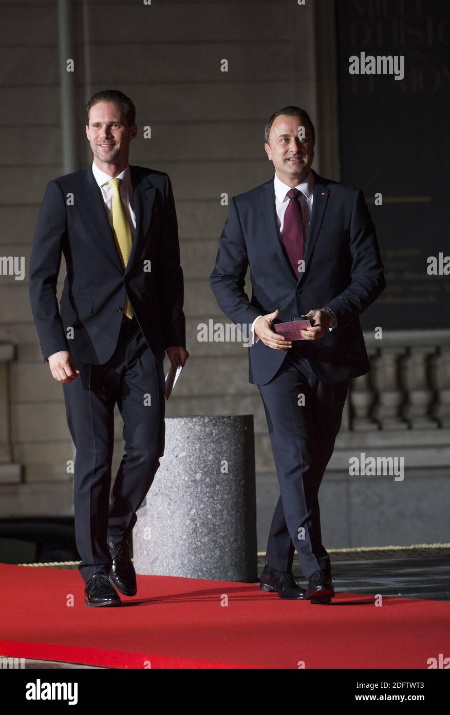 Luxembourg's Prime Minister Xavier Bettel (L) and his husband Gauthier ...